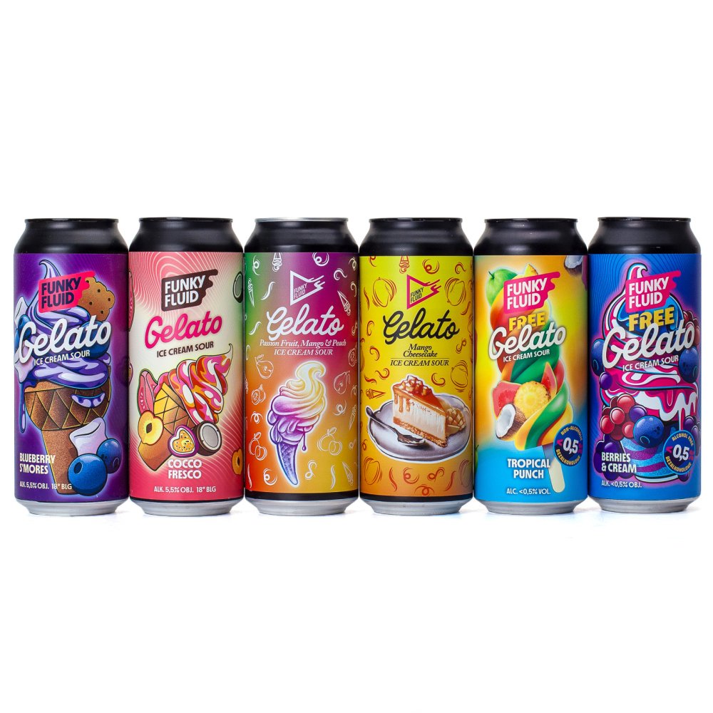 Funky Fluid Gelato Tasting Set 6x 0,5 l